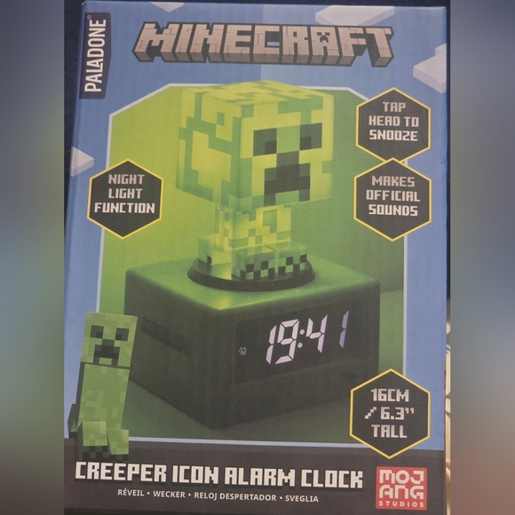 Paladone | Accents | Minecraft Paladone Creeper Icon Alarm Clock Night ...
